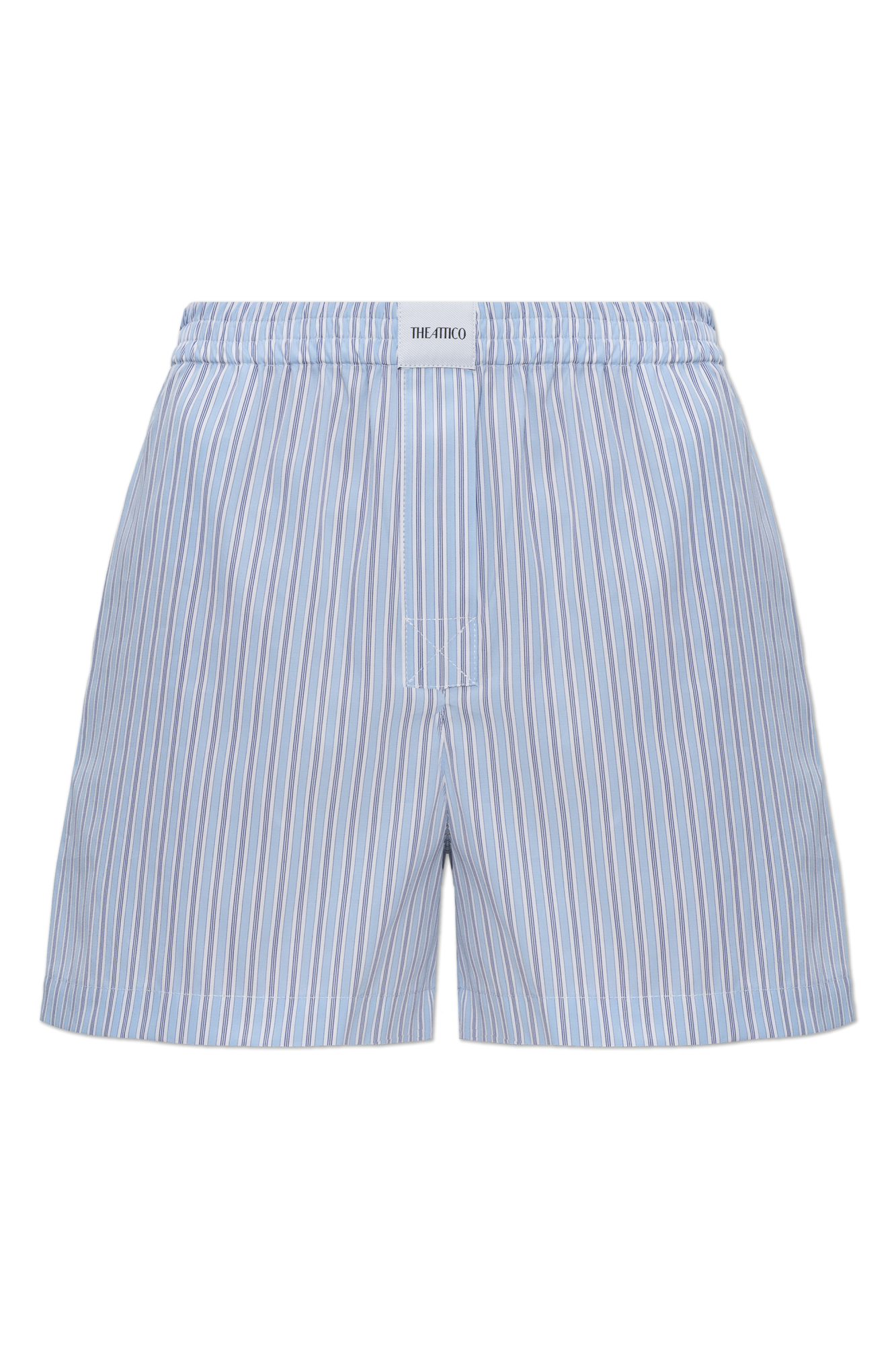 ATTICO Striped Cotton Wide Leg Shorts